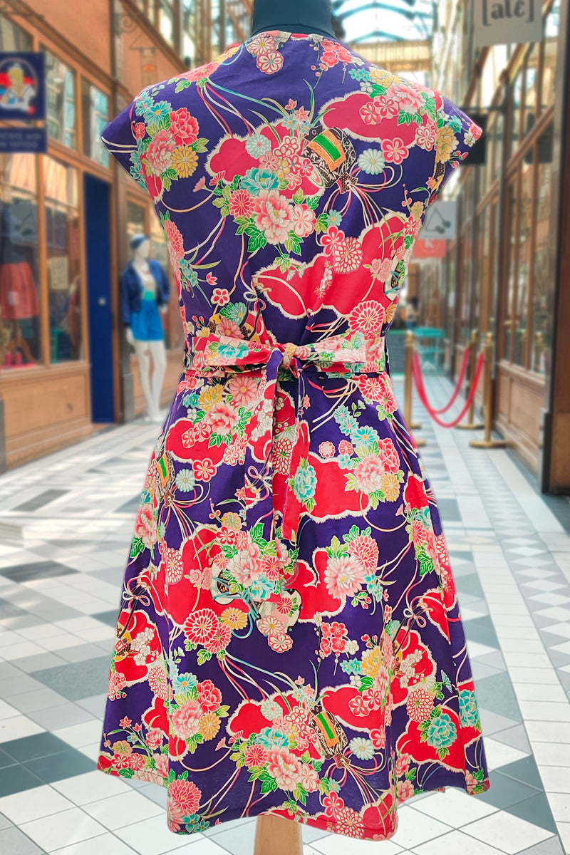 Robe japonaise NOA Kumo violet – Fleurs d'Ascenseurs - Paris